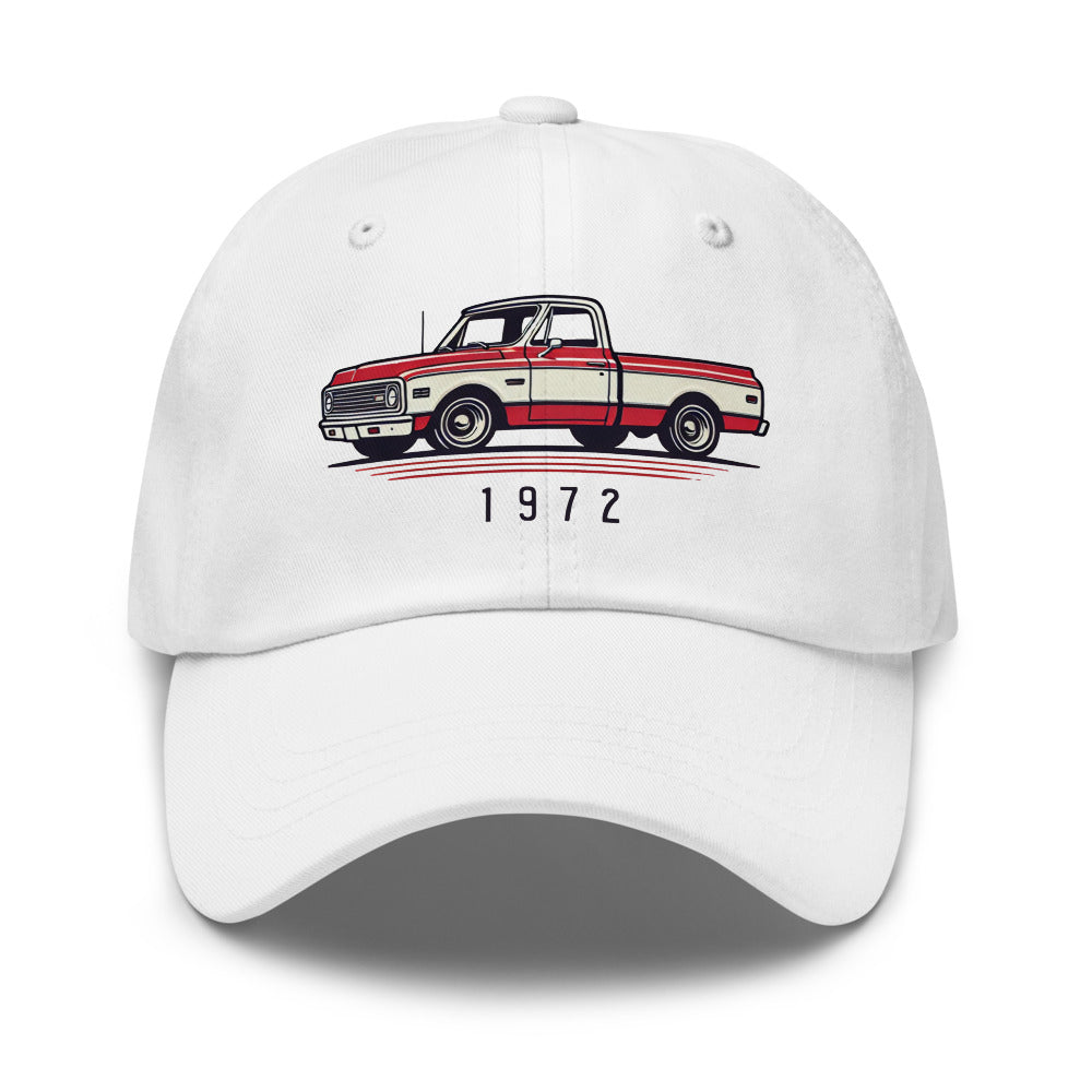 1972 C10 Pickup Dad Hat – Classic Red and White Chevy Truck Cap for Vi ...