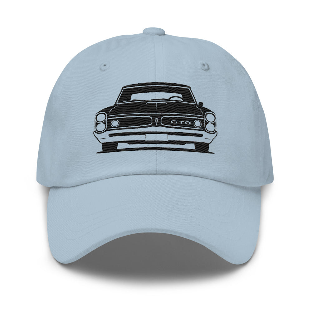 1966 GTO Dad Hat Front View Classic Muscle Car Minimalist Line Art Emb ...