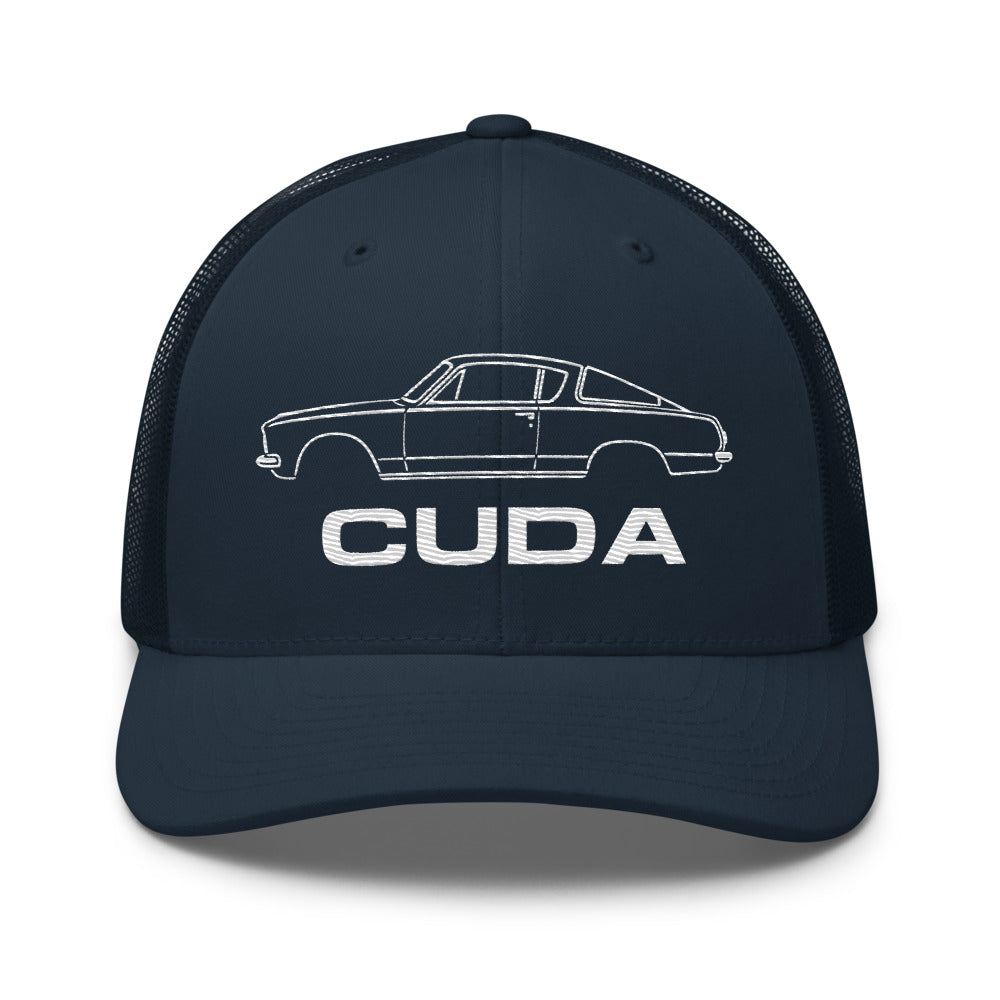 1965 Cuda hat Muscle Car Barracuda Line Art Trucker Cap – Racing Roots