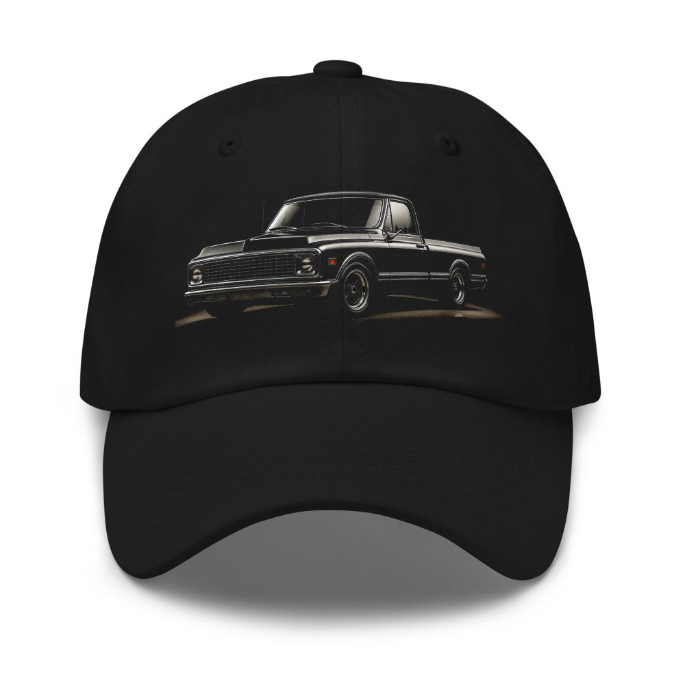 1972 Chevy C10 Pickup Dad Hat – Classic Black Truck Baseball Cap Adjus ...