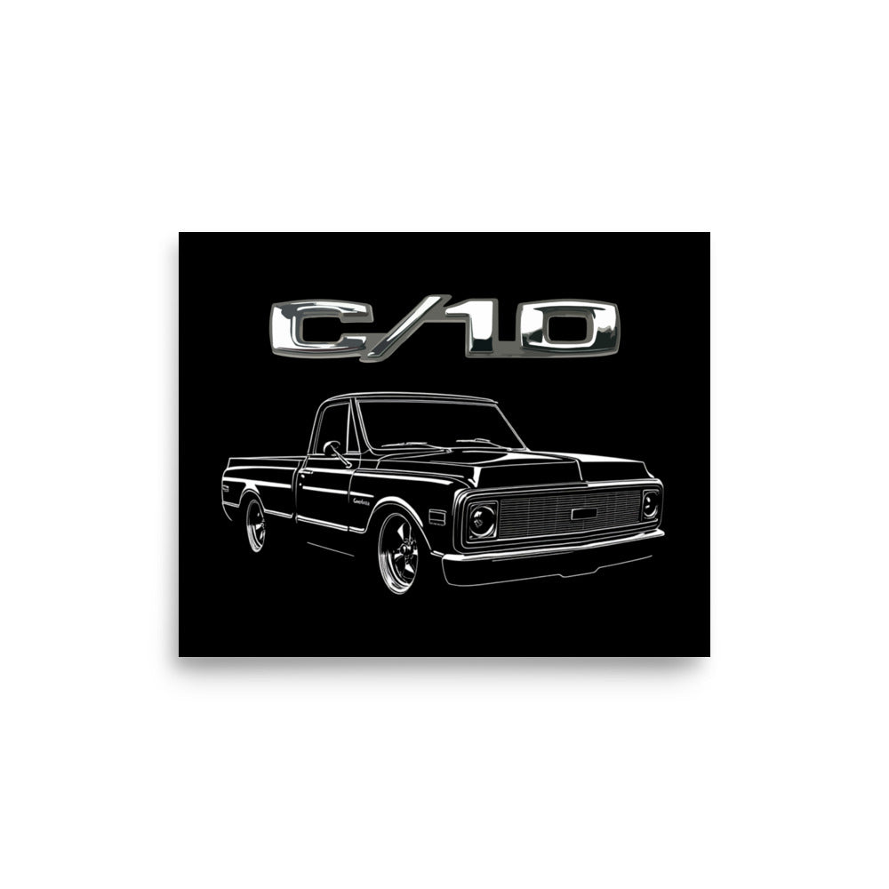 1971 Chevy C10 Poster for Classic Chevy Truck Fans Owners – Racing Roots