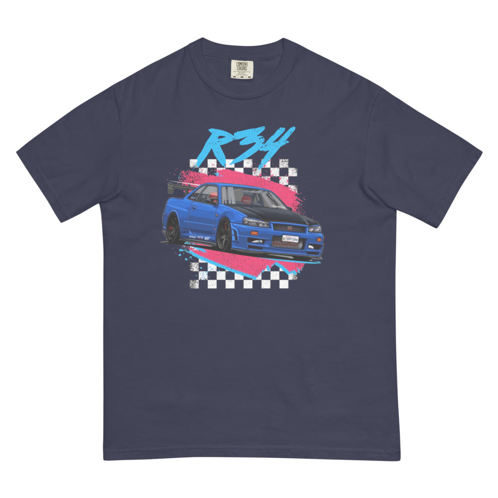 Old School Car Graphic GT-R R34 Skyline Retro 80s 90s GTR JDM Nostalgi ...