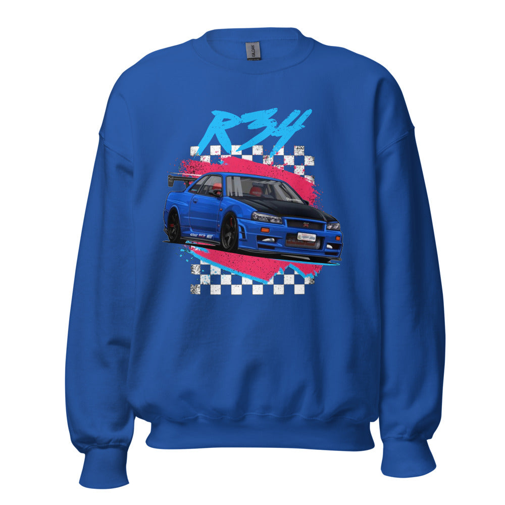 Old School Car Graphic GT-R R34 Skyline Retro 80s 90s GTR JDM Nostalgi ...