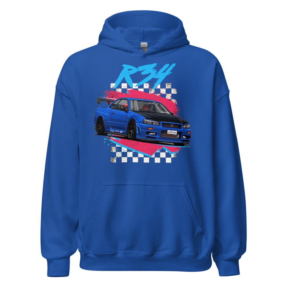 Old School Car Graphic GT-R R34 Skyline Retro 80s 90s GTR JDM Nostalgi ...