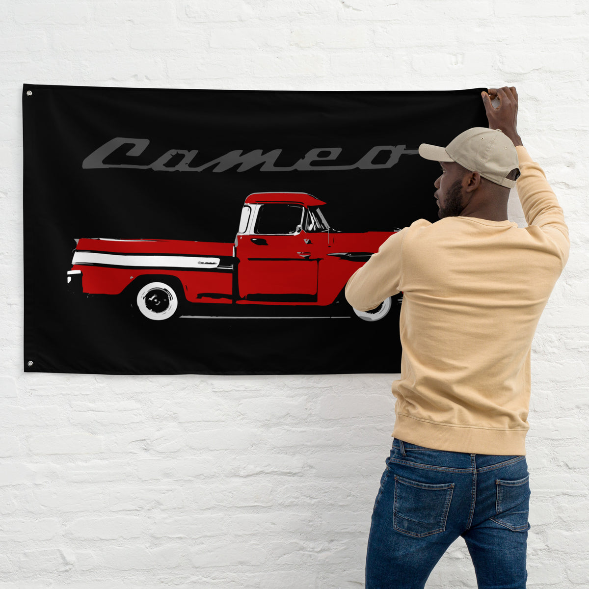 1957 Chevy Cameo Pickup Truck Antique Collector Custom Art Garage Offi ...