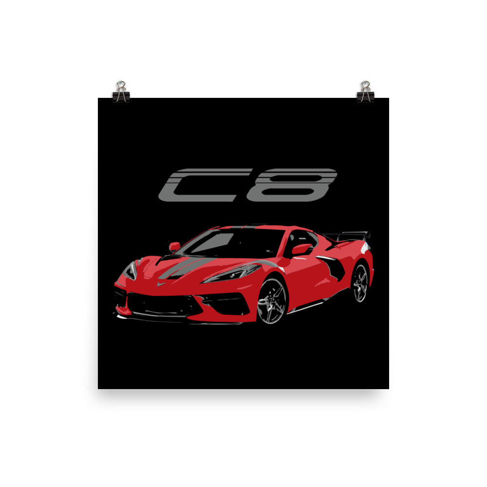 2020 2021 Red Corvette C8 Poster – Racing Roots