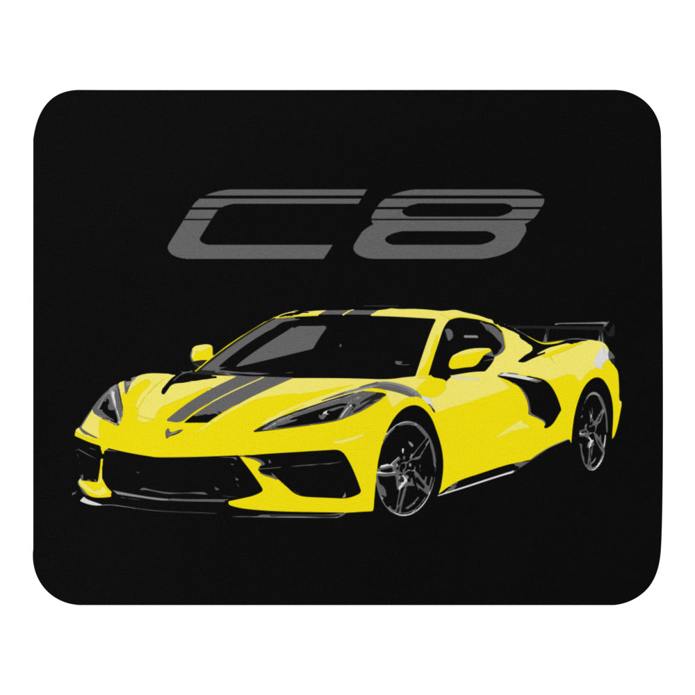 2021 2022 Corvette C8 Accelerate Yellow Mouse pad – Racing Roots