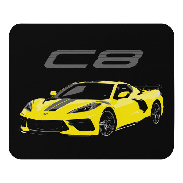 2021 2022 Corvette C8 Accelerate Yellow Mouse pad – Racing Roots