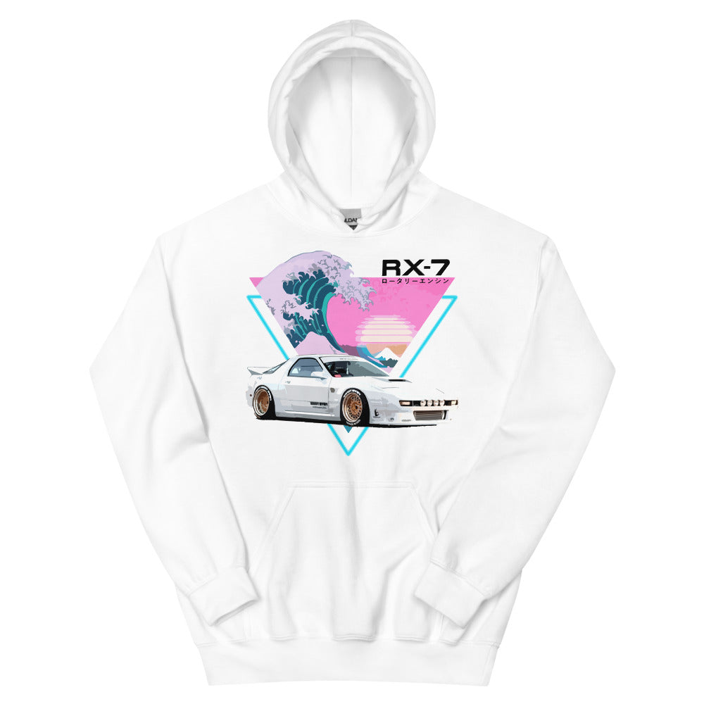 Vaporwave RX7 Japanese Wave RX-7 JDM Tuner Car Unisex Hoodie – Racing Roots