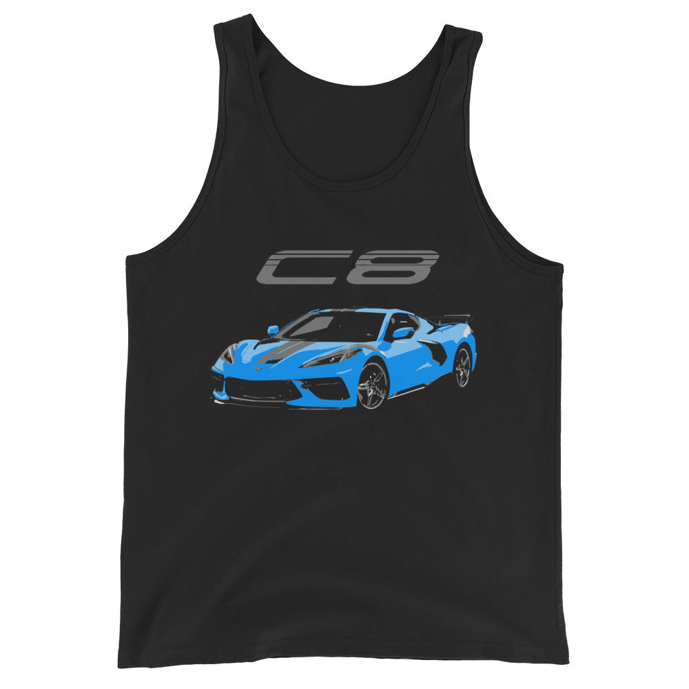 Rapid Blue C8 Corvette Unisex Tank Top – Racing Roots