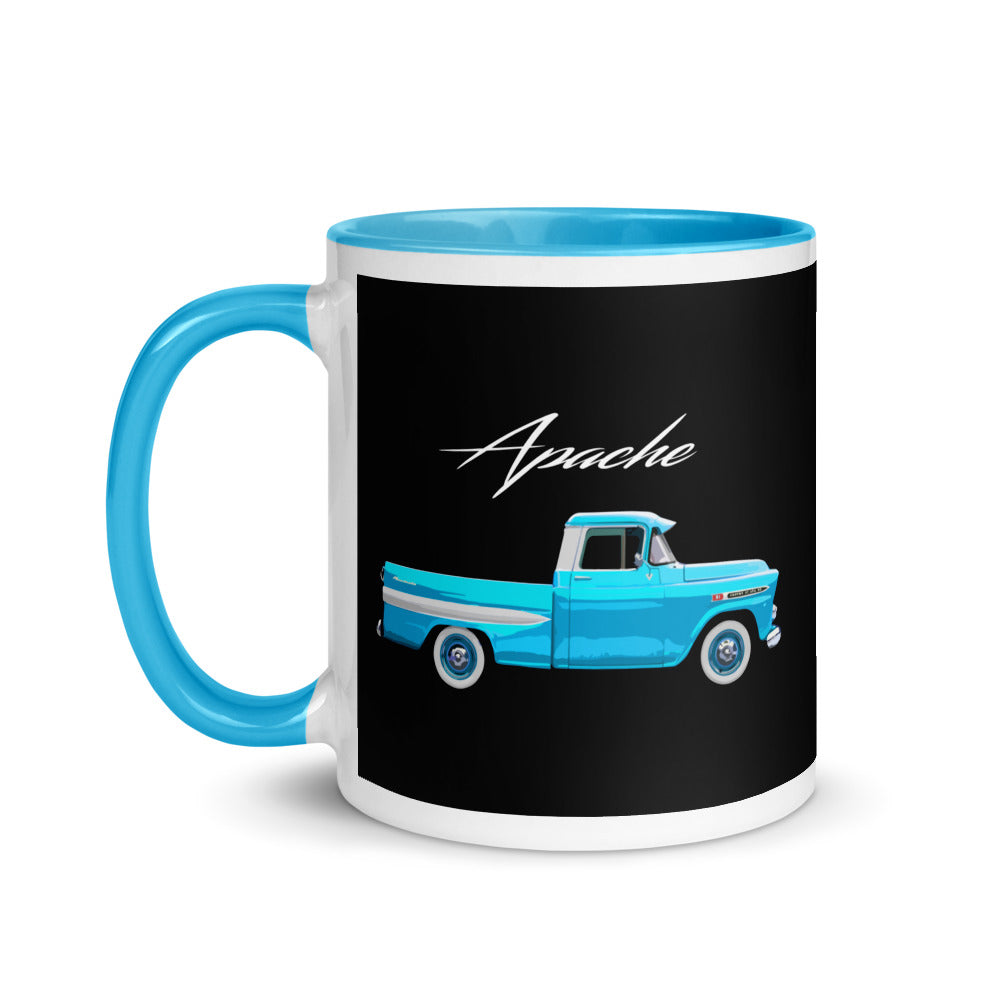 1959 Chevy Apache 31 Fleetside Antique Pickup Truck Mug with Color Ins ...
